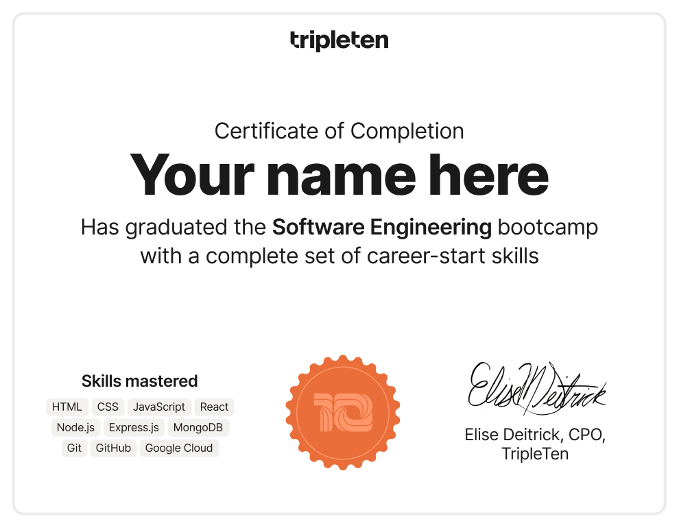 Software Engineering Bootcamp Online Part-Time | TripleTen